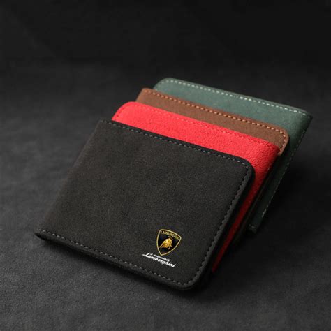 Suede Car Logo Leather Bag Credit Card Driver License Wallet For