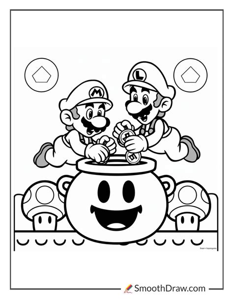 Super Mario Coin Coloring Pages Super Mario Bros 1 Collectible Coin