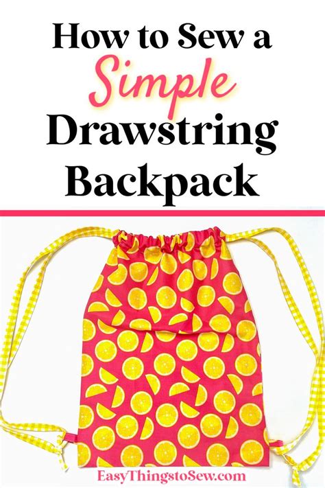 Diy Drawstring Sports Bag Sewing Projects Diy Sewing Pattern Bag