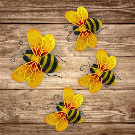 Bumble Bee Garden Accents Yard Fence 3d Sculpture Grandado