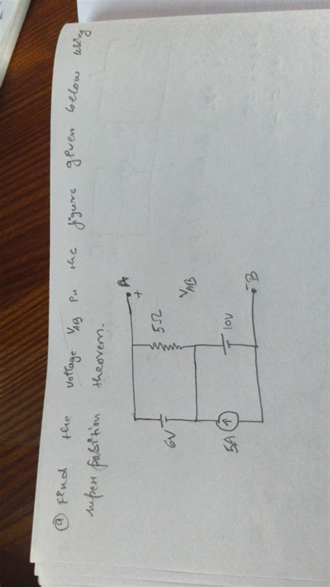 a find the voltage vab in the figure given below using super position