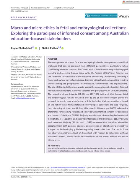 Pdf Macro And Micro Ethics In Fetal And Embryological Collections