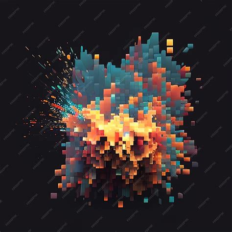 Premium Photo Square Pixel Pattern