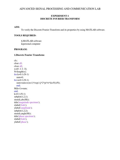 advanced digital signal processing lab manual pdf digital signal