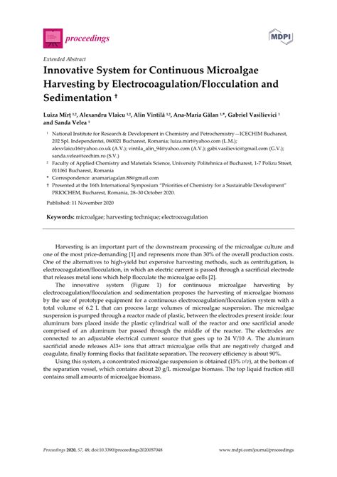 Pdf Innovative System For Continuous Microalgae Harvesting By