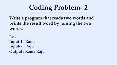 Join The Two String Python Coding Problem In Telugu Your Ultimate