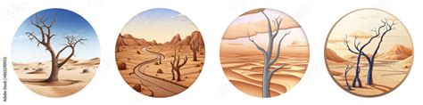 Desertification Clipart Collection Symbol Logos Icons Isolated On