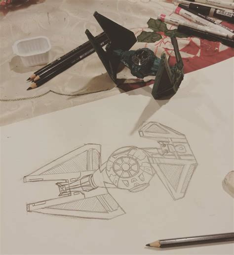 ☠️ Tie Interceptor Drawing ☠️ Star Wars Amino