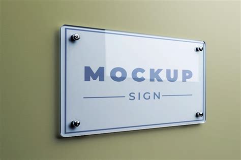 Premium Psd Acrylic Sign Mockup For Displaying Business Logos Or