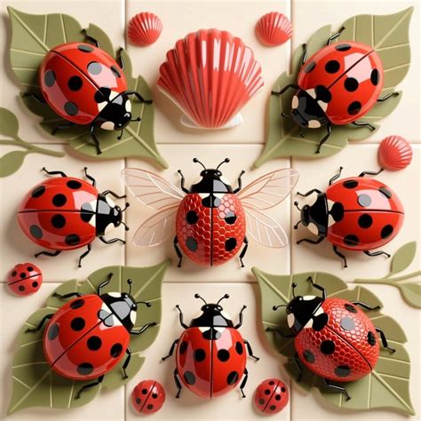 Free Symmetrical Ladybug Pattern Image Ladybugs Symmetry Pattern