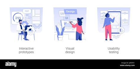Ux Designer Services Isolated Concept Vector Illustration Set Interactive Prototypes Visual