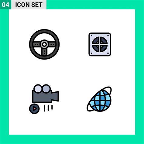 Set Of 4 Commercial Filledline Flat Colors Pack For Controller Media Wheel Plumber Globe