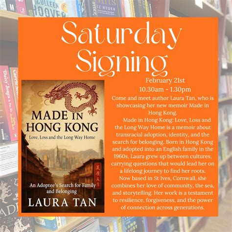 Saturday Signing Come And Meet Author Laura Tan Kenilworth Books