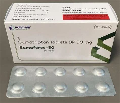Sumaforce Sumatriptan 50mg Tablets At ₹ 150strip Sumatriptan Tablet