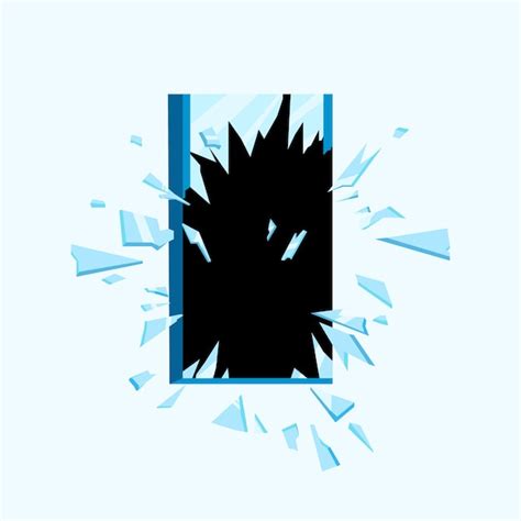 Premium Vector Breaking Glass Window Vector Illustration