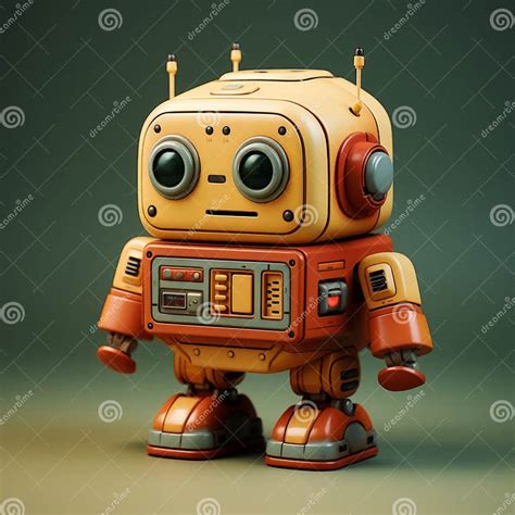Famicom Inspired Mobile Robot With Realistic Renderings Stock Illustration Illustration Of