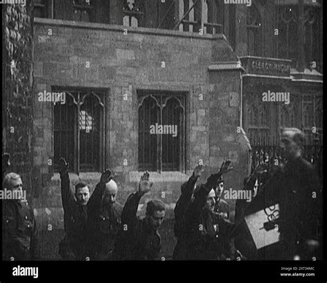British Fascists Kneeling And Saluting In London Some Are Carrying