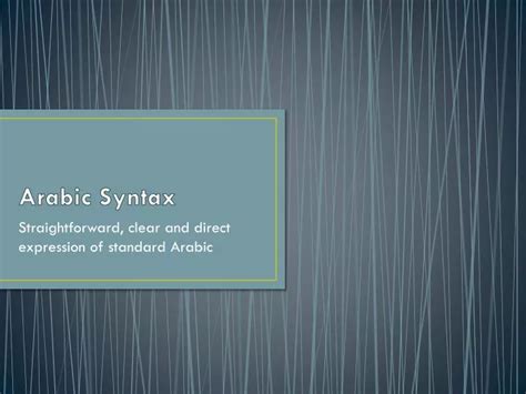 PPT Arabic Syntax PowerPoint Presentation Free Download ID 2180614