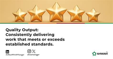 Quality Output Consistently Delivering Work That Meets Or Exceeds