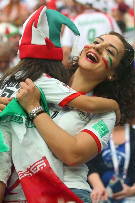 Female Fans Of Iran Show Their Support During The 2018 Fifa World Cup