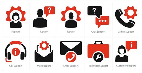 A Set Of 10 Customer Support Icons As Support Chat Support Calling