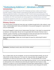 Gettysburg Address Analysis 1docx Name Gettysburg Address