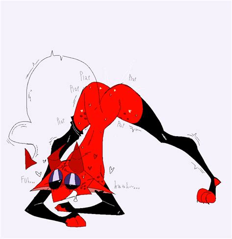 Rule 34 Ambiguous Gender Anthro Bodily Fluids Clothing Demon Horn Humanoid Nude Open Mouth Red
