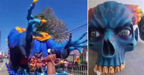 Carroza que llegó desde Pasto al Carnaval de Barranquilla tuvo que ser decapitada para poder