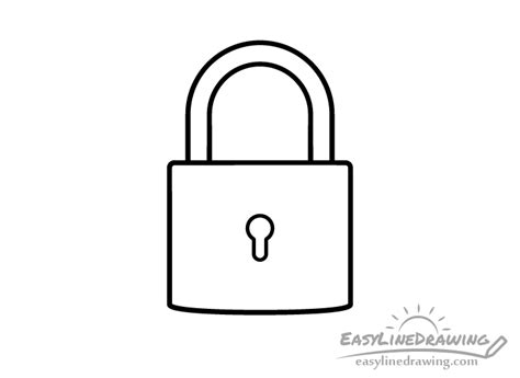 How To Draw A Lock Step By Step Easylinedrawing