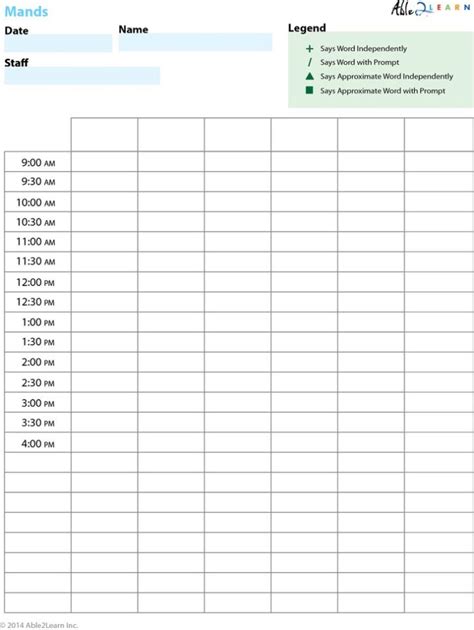 Blank Data Sheet B 1 Page Data Sheets Living Skills Token Board Gerald Printable