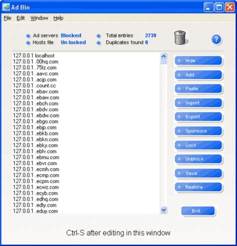 Adbin Windows Hosts File Editor Download And Review