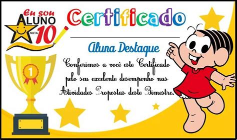 Certificados Educação Infantil Para Editar Modelos De Certificado