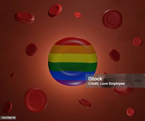 Sel Darah Merah Dan Sel Darah Warna Pelangi Gay Lgbt Foto Stok Unduh
