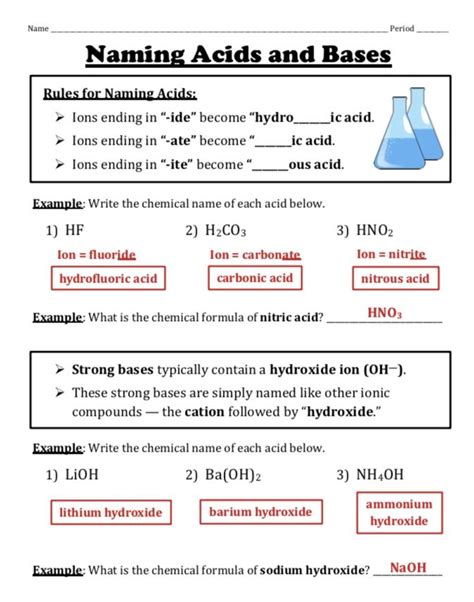 Introduction To Acids And Bases Notes And Worksheet Set Practice