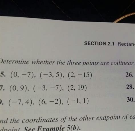 solved determine whether the three points are collinear