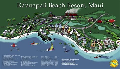 Map Roll Fold Kaanapali Beach Resort Association