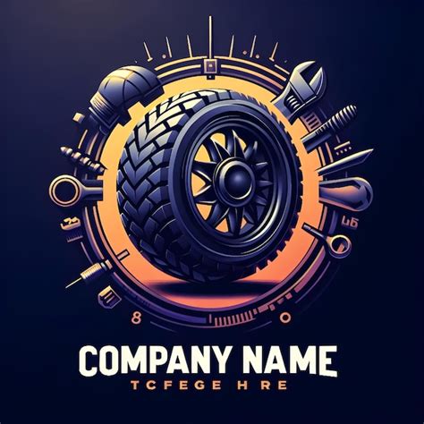 Vector A Logo For A Tire Shop With A Tire Wheel And A Tire Wren