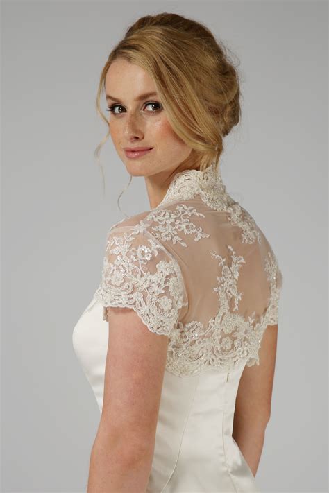 Beaded Short Sleeve Shrug Emma Bridals
