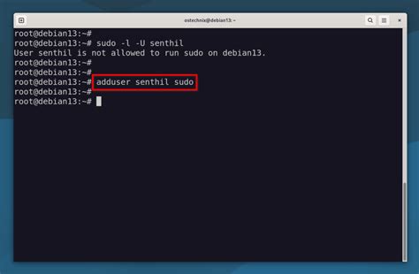 add delete grant sudo privileges to users in debian 13 12 ostechnix