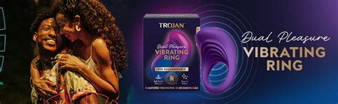 Trojan Dual Pleasure Vibrating Ring Vibrator For Couples