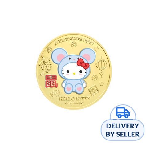 Hello Kitty Rat Zodiac 24k Gold Plated Medallion Ntuc Fairprice