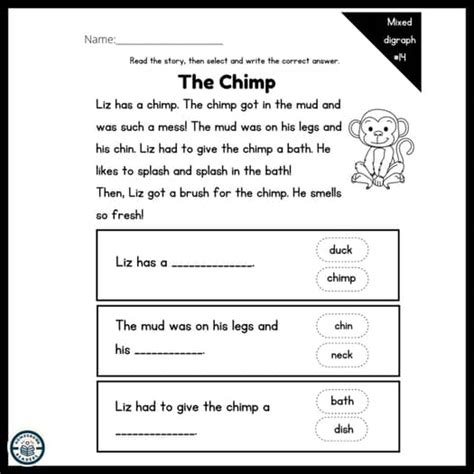 Free Digraphs Decodable Passage Comprehension Questions By Homegrown