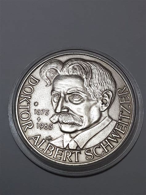 Seltene Silber Medaille 1965 Doktor Albert Schweitzer Gebraucht