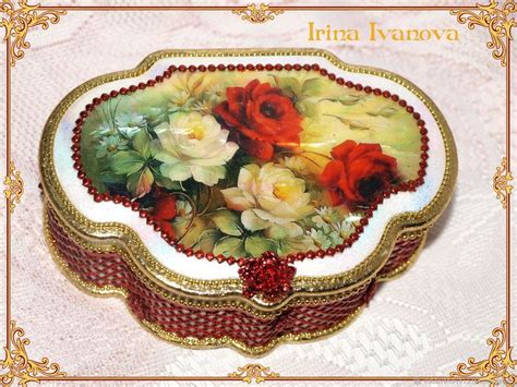 Шкатулка Царица цветочного мира | Шкатулка, Украшения, Цветы