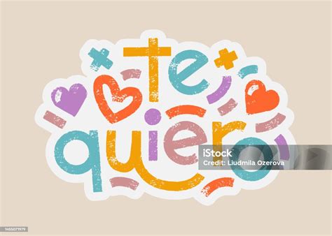 Vetores De Te Quiero Palavras Em Espanhol Que Traduzem Como Eu Te Amo
