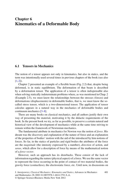 Pdf Kinematics Of A Deformable Body