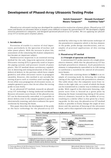 pdf development of phased array ultrasonic testing · pdf