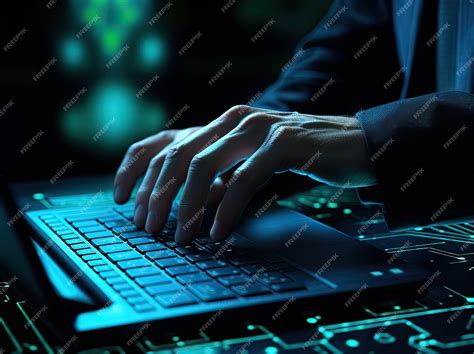 Premium Photo Close Up Of Hacker Hands Typing On Laptop Keyboard Cyber Attack Concept
