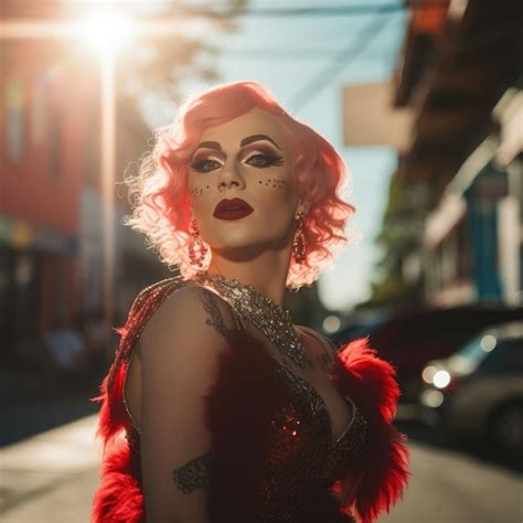 Premium Ai Image Portrait Of A Dressed Up City Drag Queen