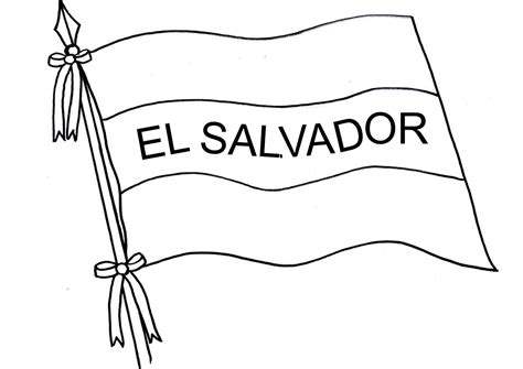 Dibujos De La Bandera De El Salvador Imprimible Para Colorear
